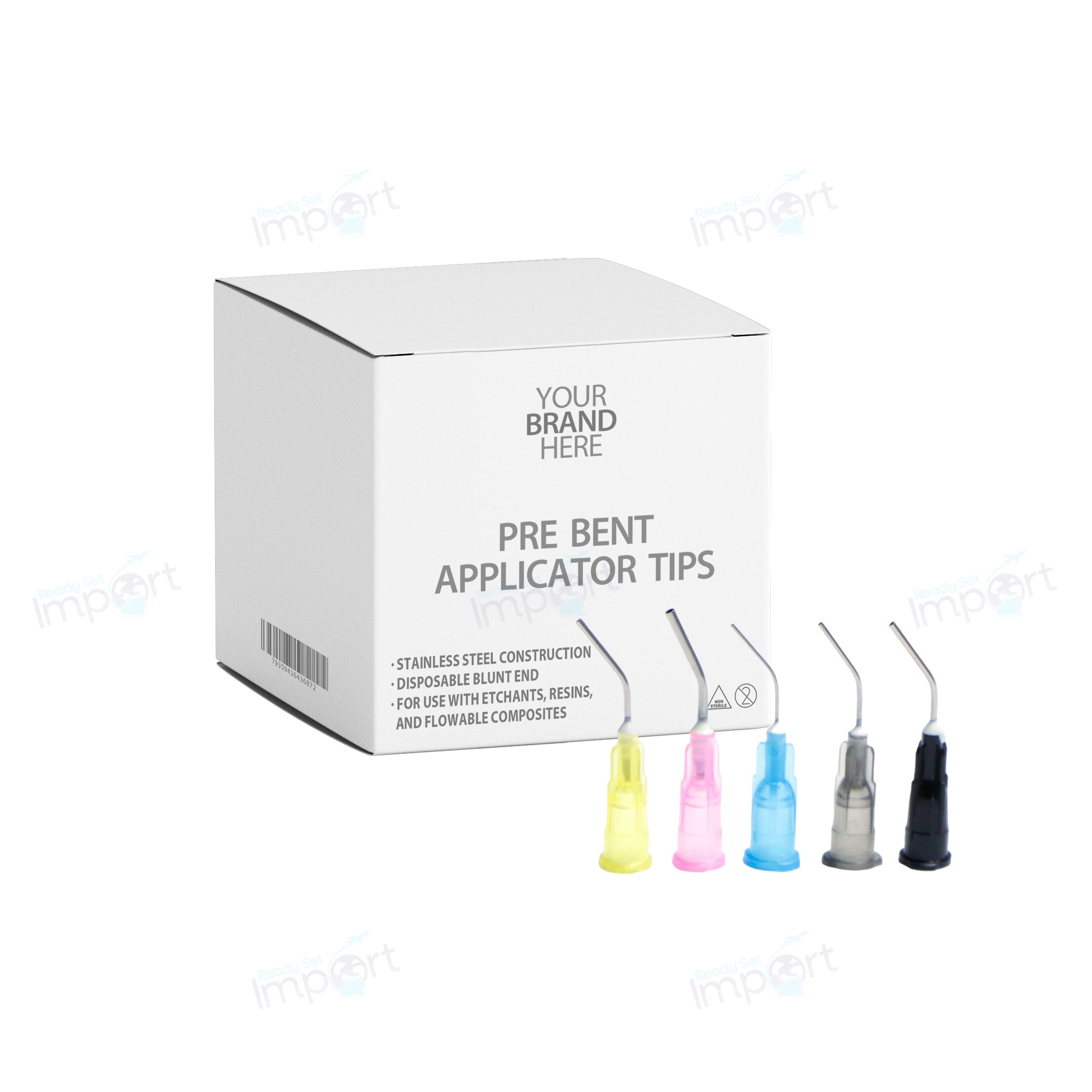 Pre Bent Applicator Tips – Ready . Set . Import
